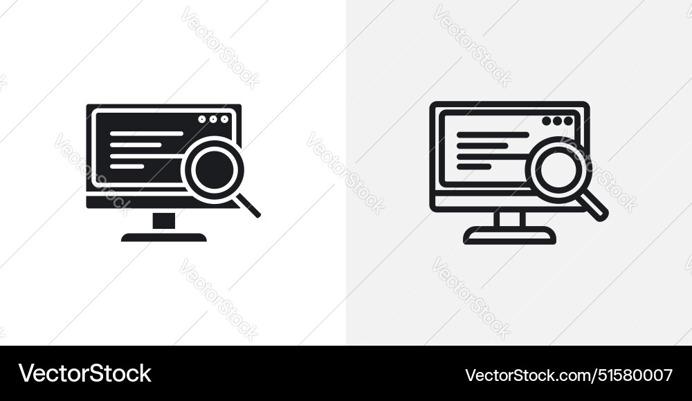 Search online icon set Royalty Free Vector Image