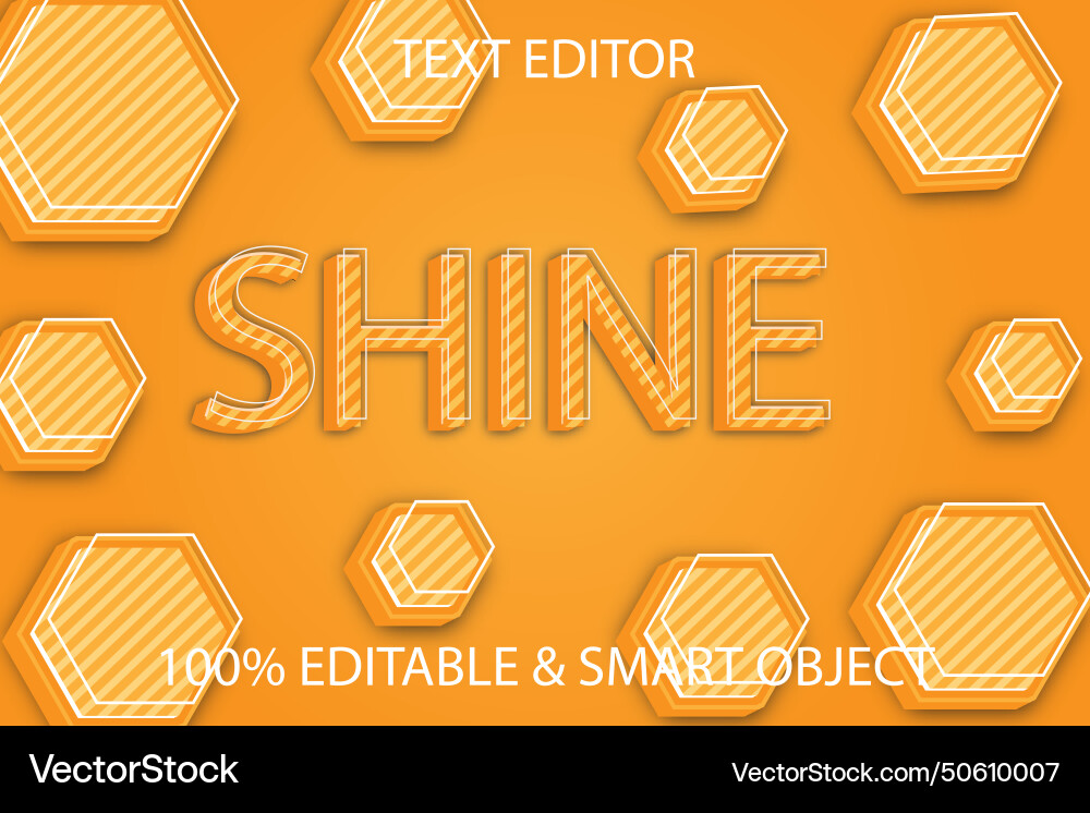 Shine 3 dimension emboss cartoon style Royalty Free Vector