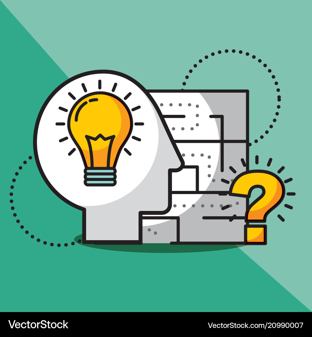 Silhouette man idea creativity question solution Vector Image