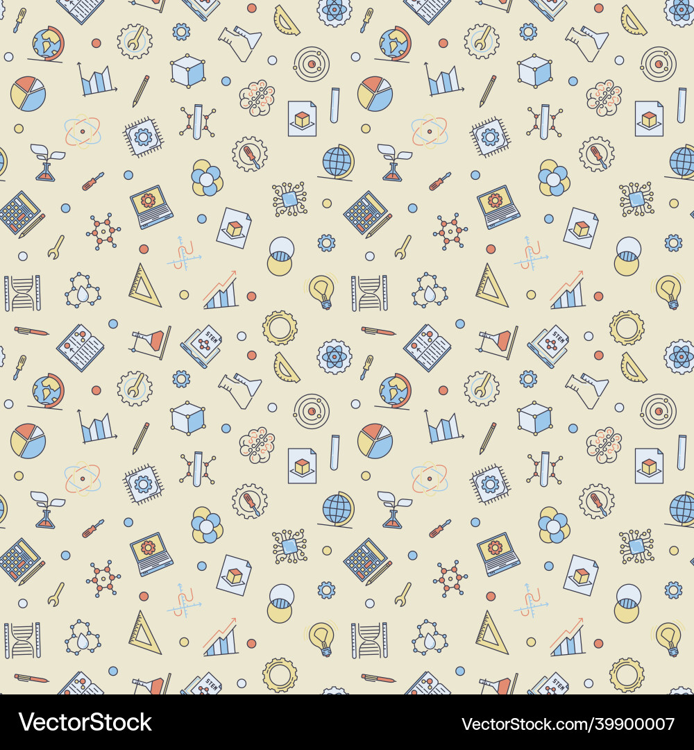 Stem education science concept colored Royalty Free Vector