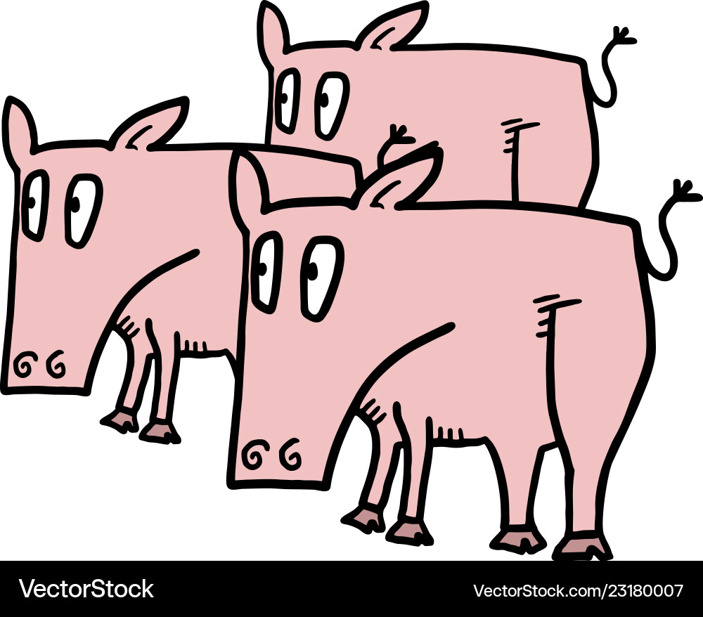 Three pig Royalty Free Vector Image - VectorStock