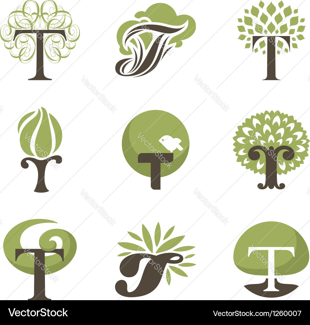 Tree - logo template set Royalty Free Vector Image