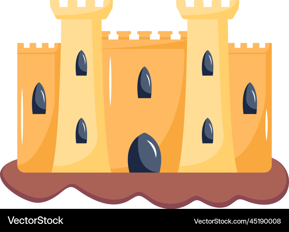 A flat icon of the castle Royalty Free Vector Image