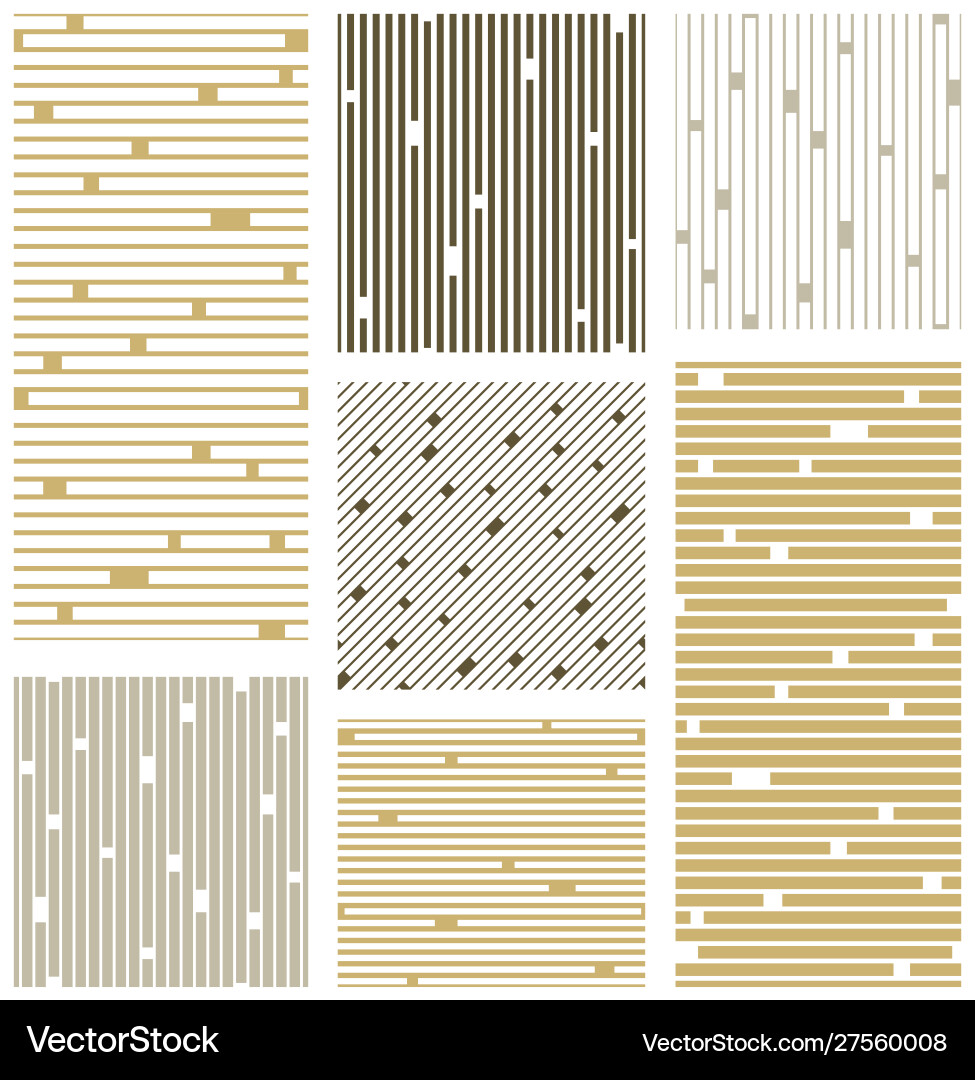 Abstract lines seamless patterns set backgrounds Vector Image