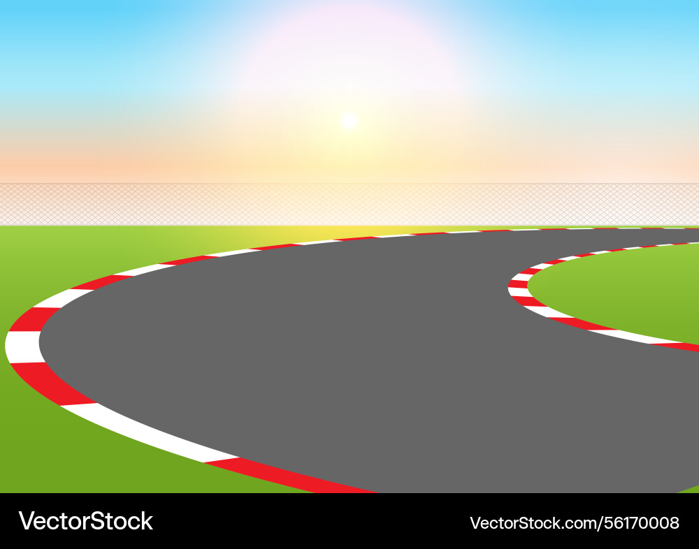 Asphalt racing track go-kart Royalty Free Vector Image