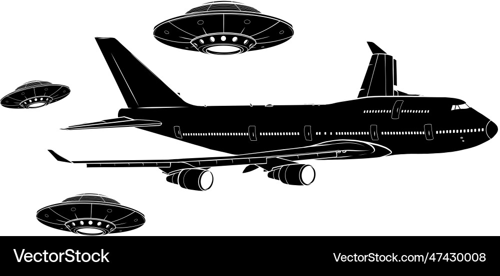 Black outline airplane Royalty Free Vector Image
