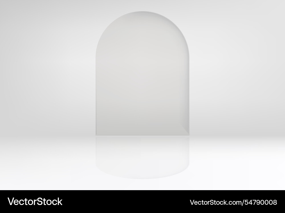 Bright studio with wall and arc 3d background Vector Image