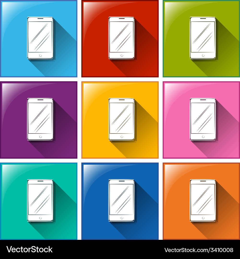 Buttons with cellular phones Royalty Free Vector Image