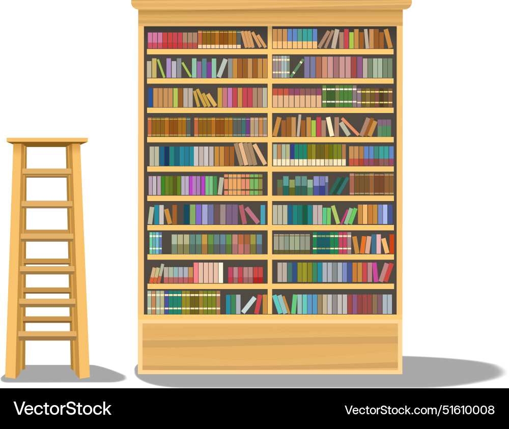 Cartoon library bookshelf Royalty Free Vector Image