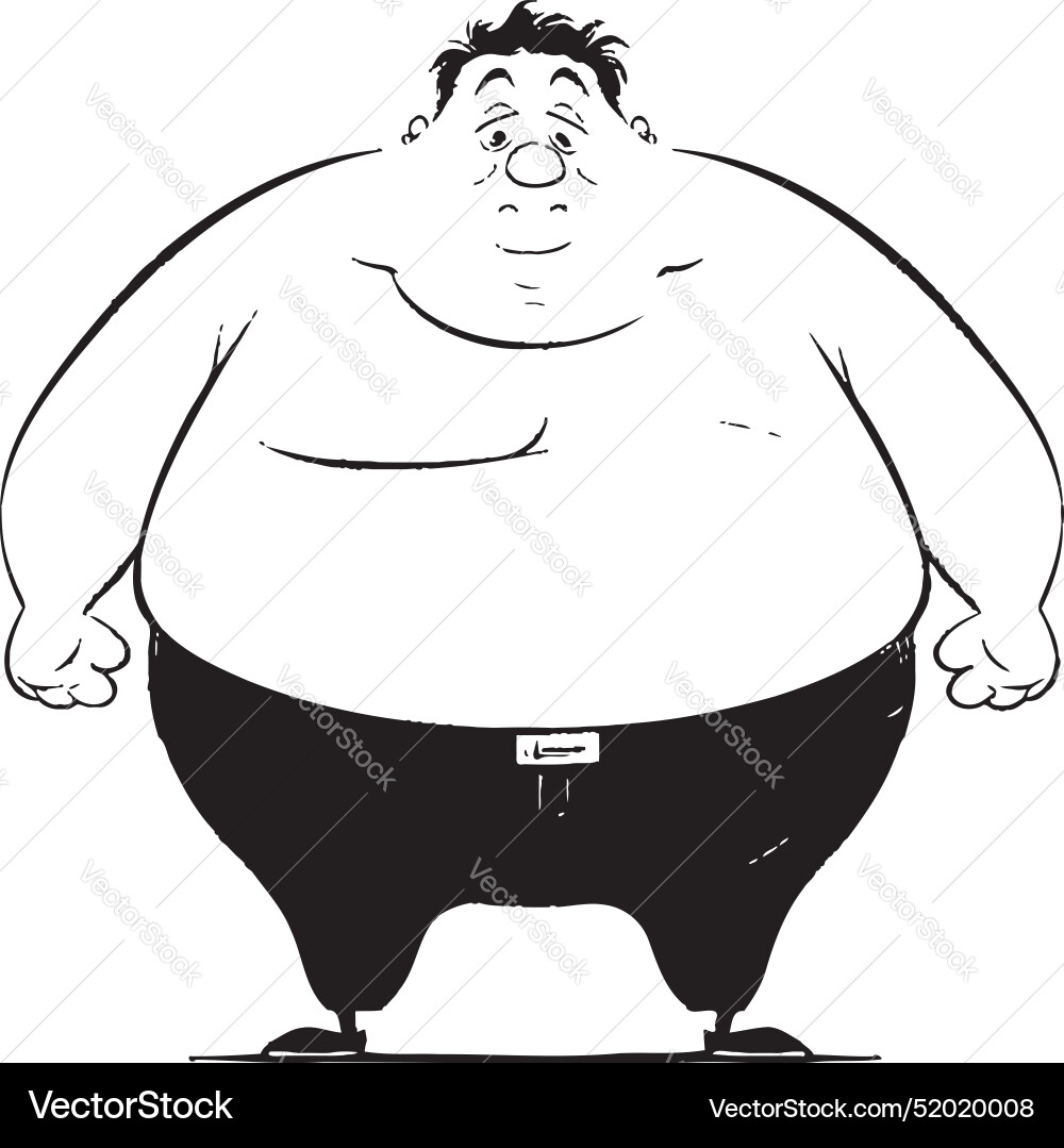 Chubby character emblem icon portly portrait Vector Image