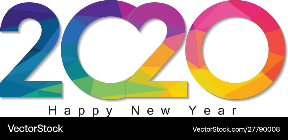 Colorful 2020 font design Royalty Free Vector Image