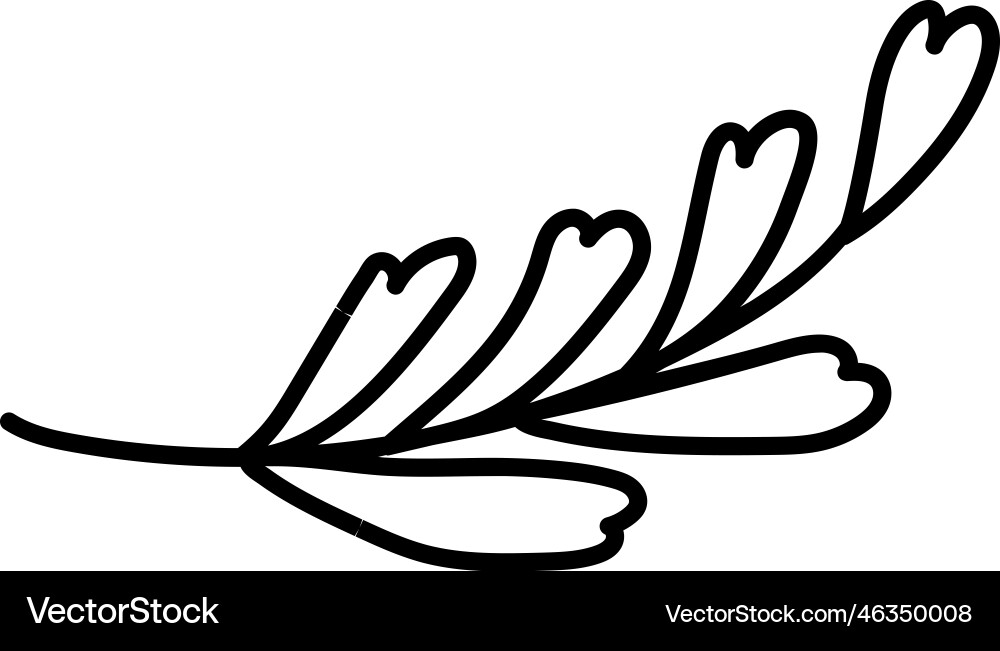 Cute twig line art Royalty Free Vector Image - VectorStock
