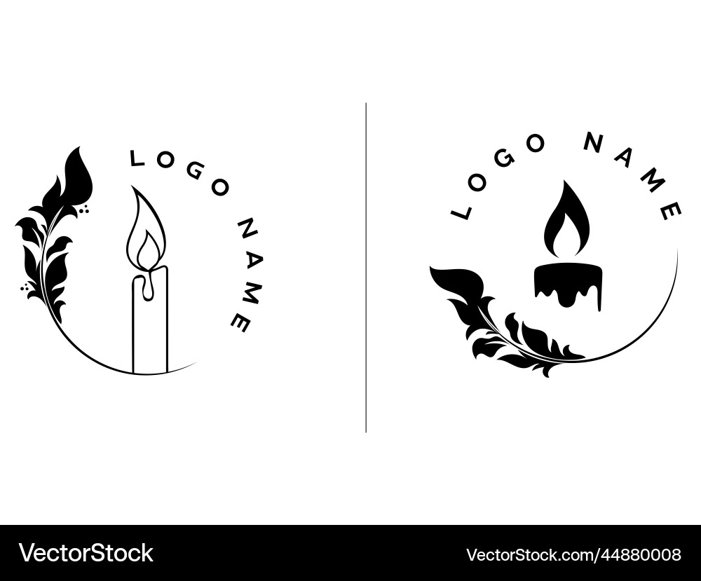 Elegant Flame Candle Logo Royalty Free Vector Image
