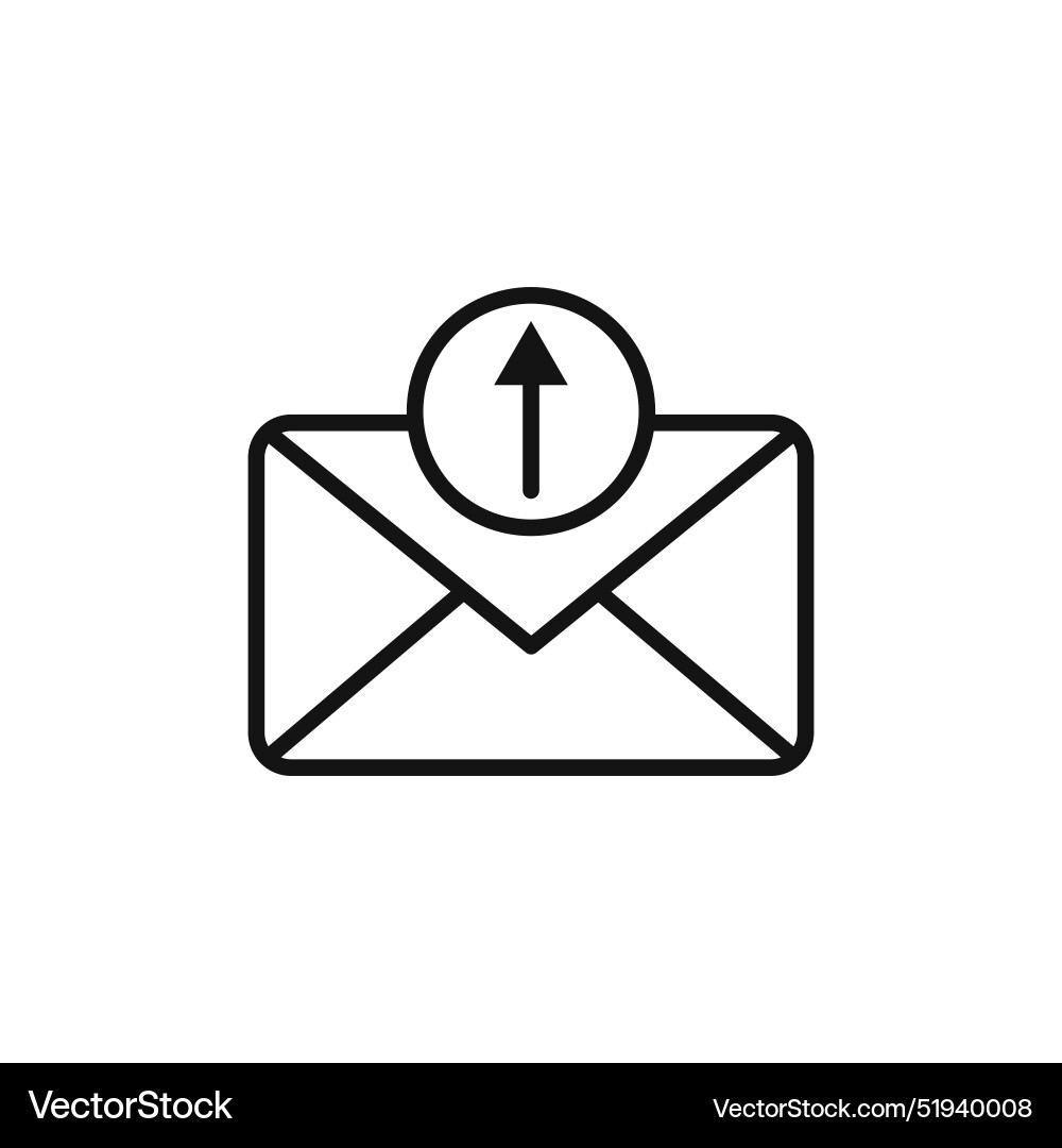 Email or mail send icon logo sign outline Vector Image