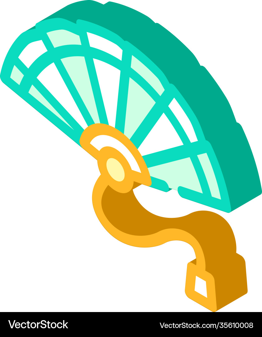 Fan retro isometric icon color Royalty Free Vector Image