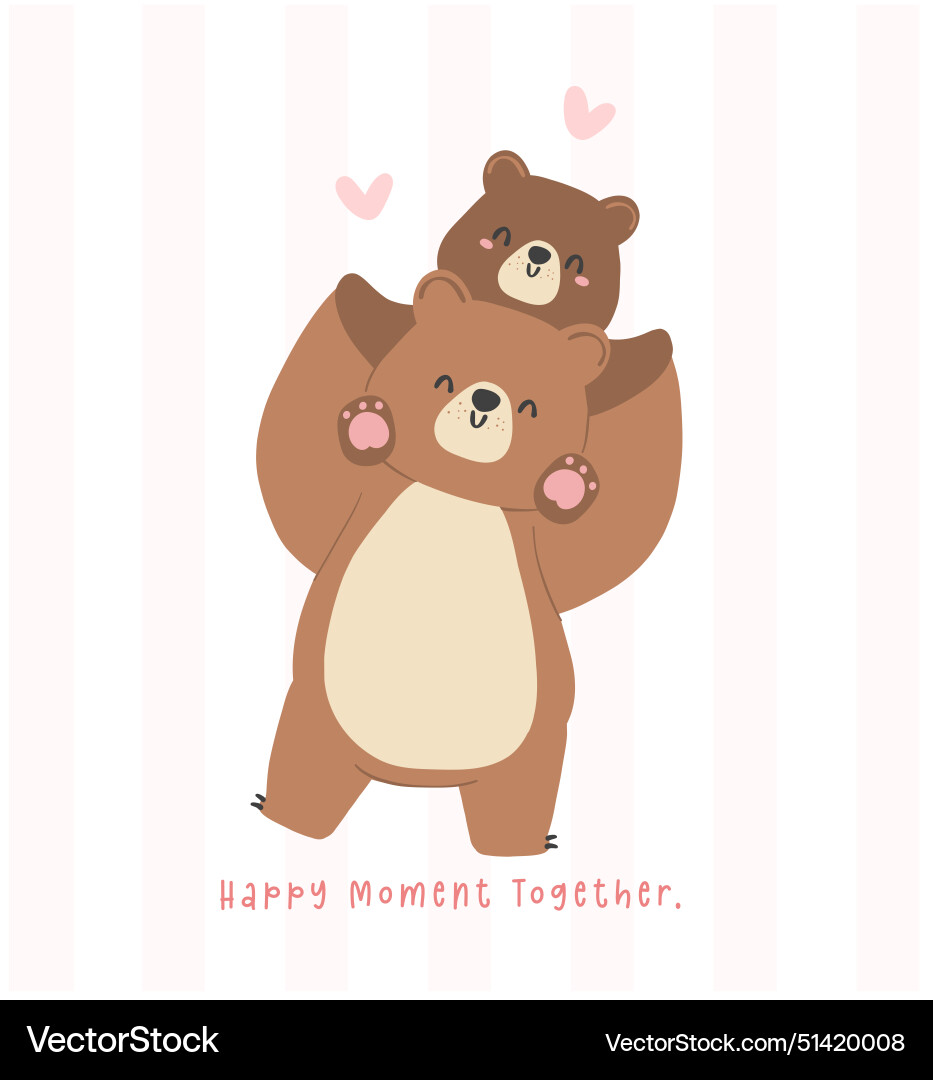 Father and Child Bear Duo Royalty Free Vector Image