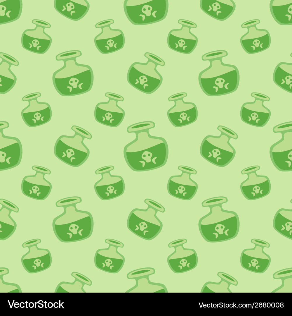 Green magic potions with deadly poison seamless Vector Image