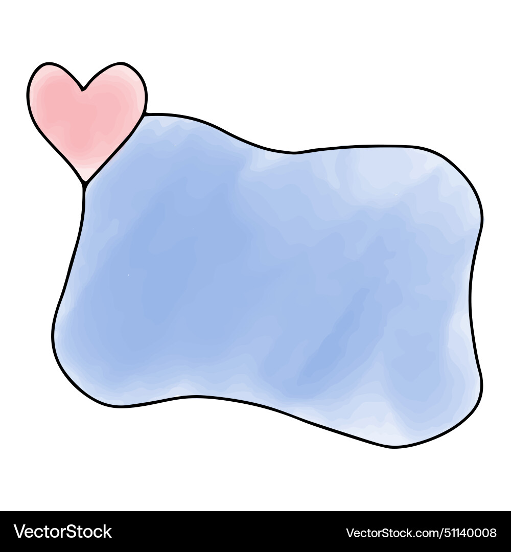 Hand drawn doodle watercolour frame with copy Vector Image