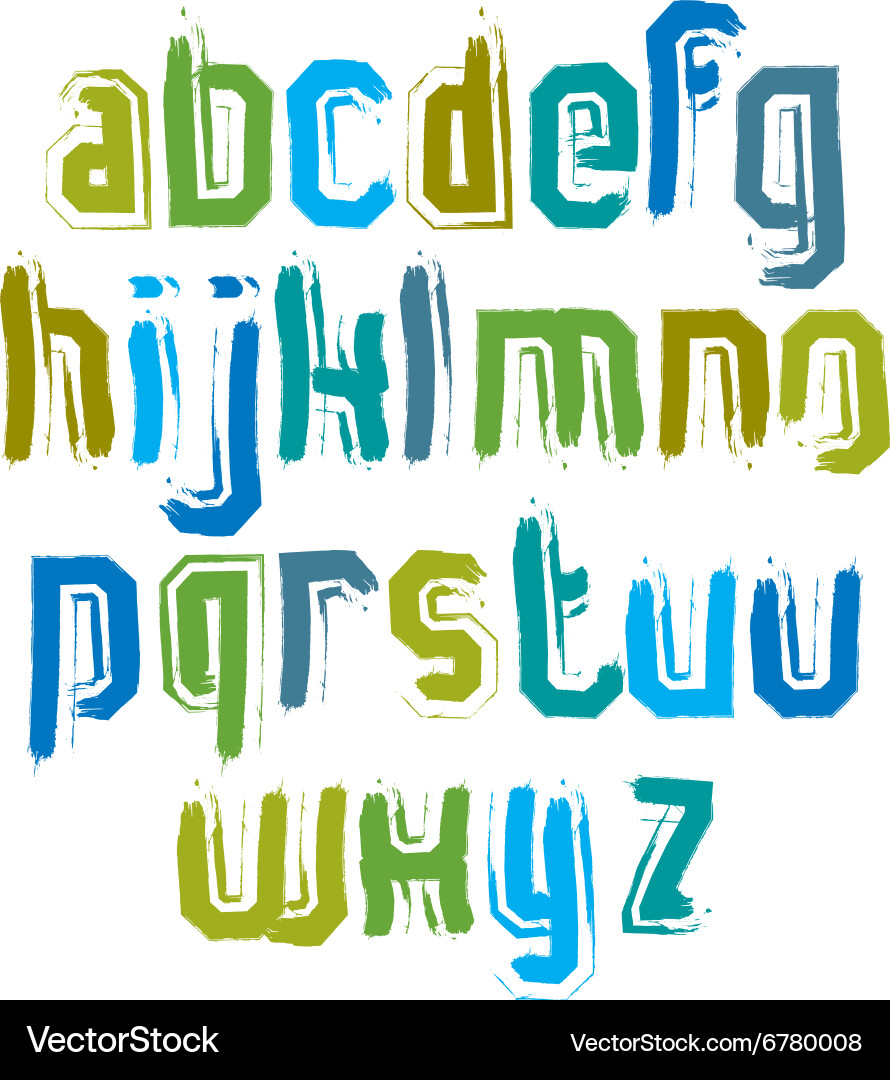 Handwritten contemporary lowercase letters doodle Vector Image
