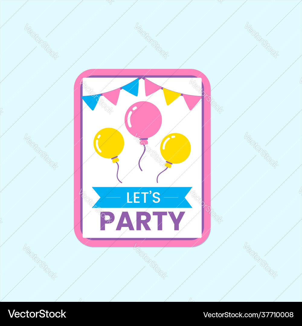 Happy birthday sticker label Royalty Free Vector Image