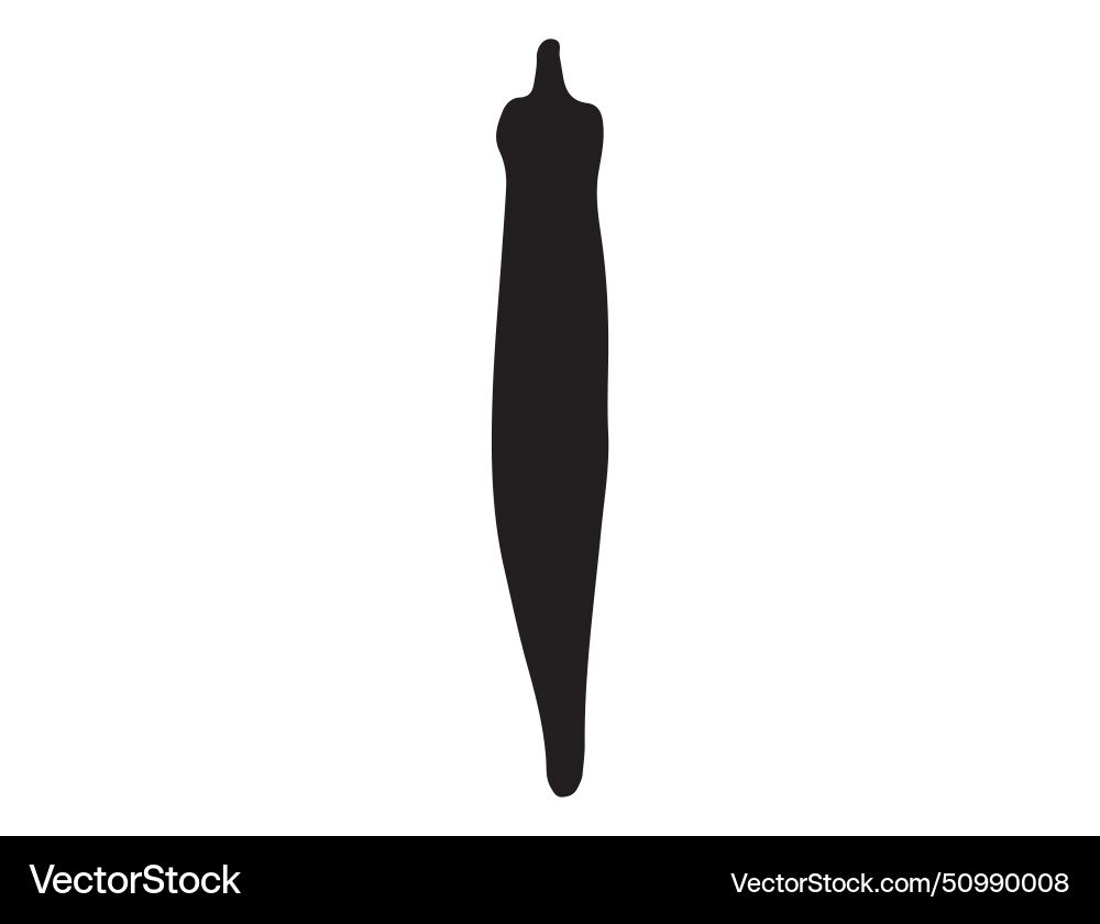 Lady finger silhouette art Royalty Free Vector Image
