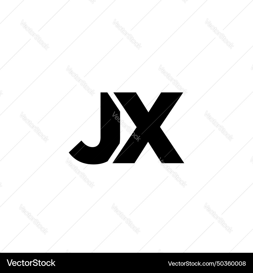 Letter j and x jx logo design template minimal Vector Image