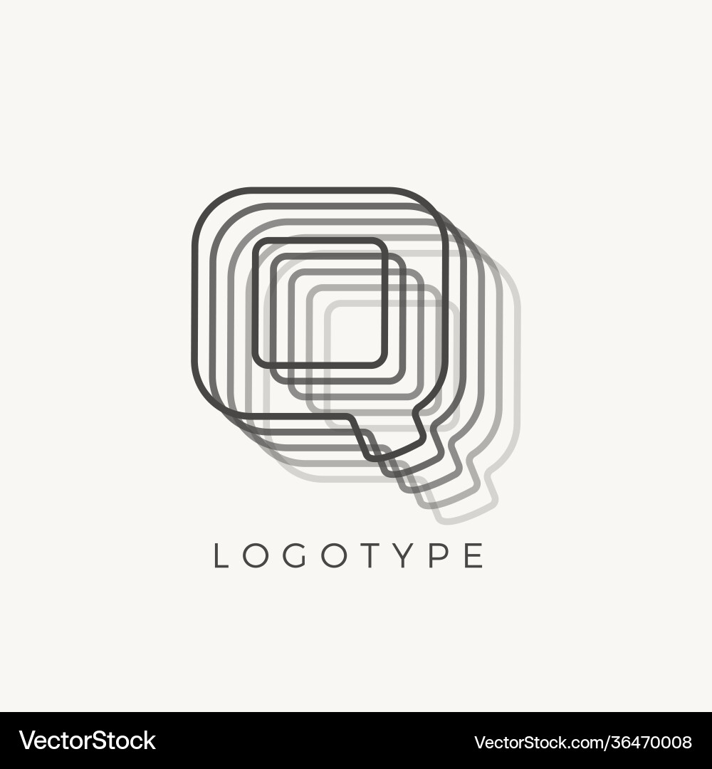 Letter q outline stripes blend effect Royalty Free Vector