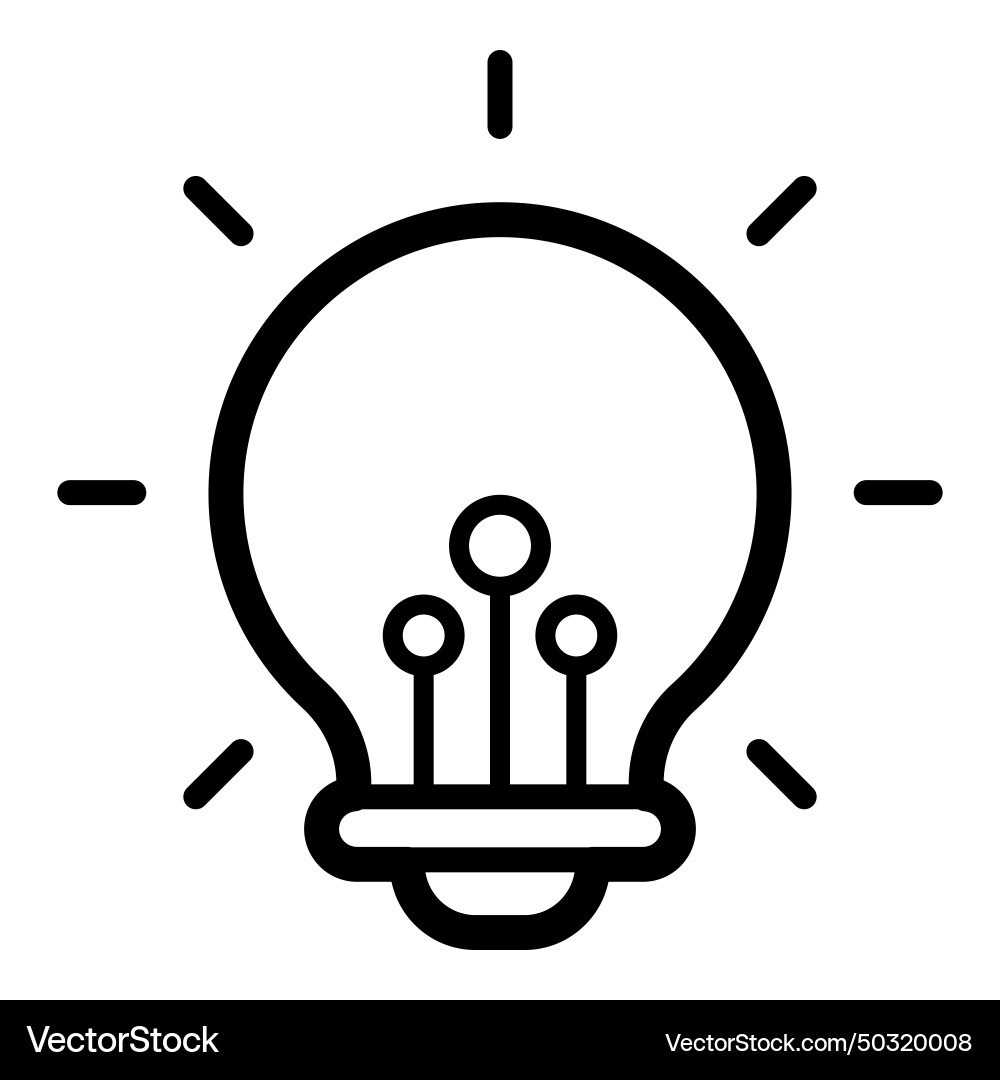 Lightbulb innovation flat icon isolated on white Vector Image