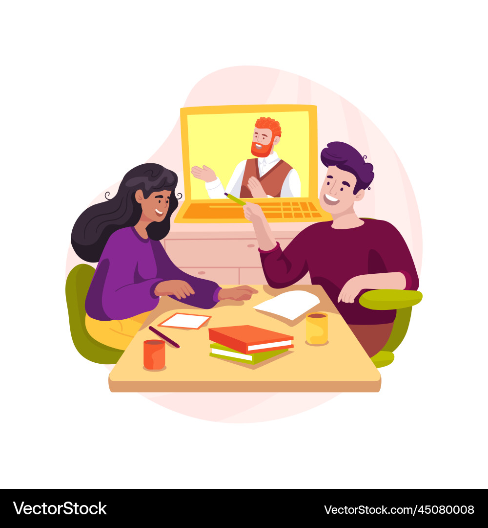 Online video course isolated cartoon Royalty Free Vector