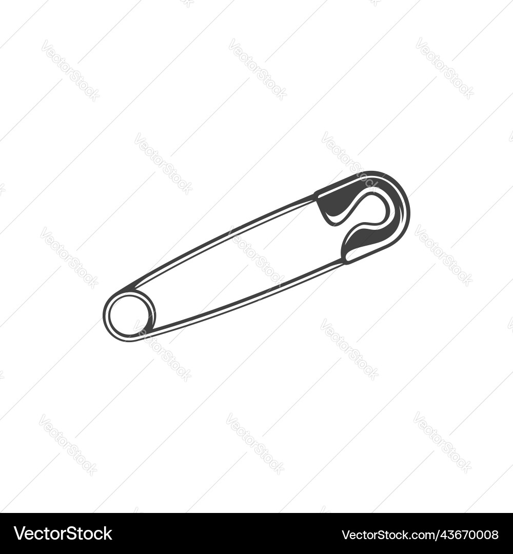 Safety Pin - Tailoring Tool Icon Royalty Free Vector Image