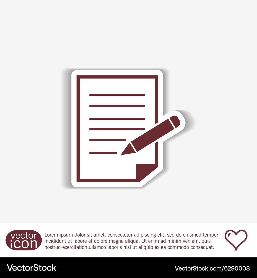 Sheet of paper with pen Royalty Free Vector Image