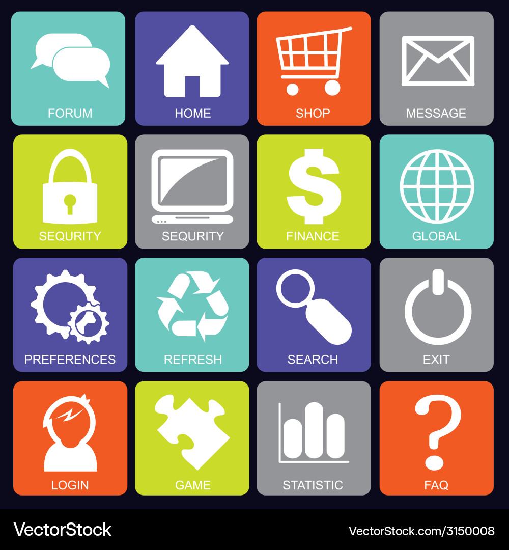 Social media icons square Royalty Free Vector Image