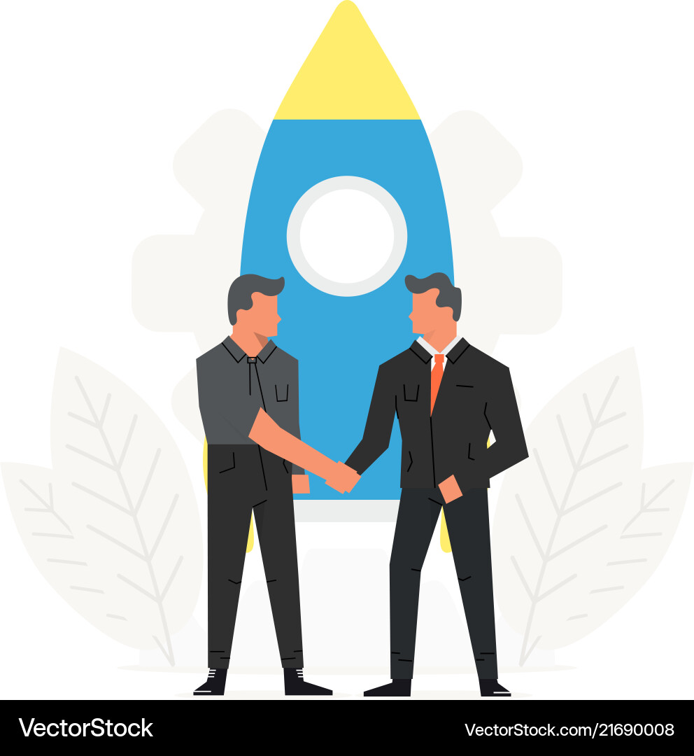 Startup business businessmen make Royalty Free Vector Image