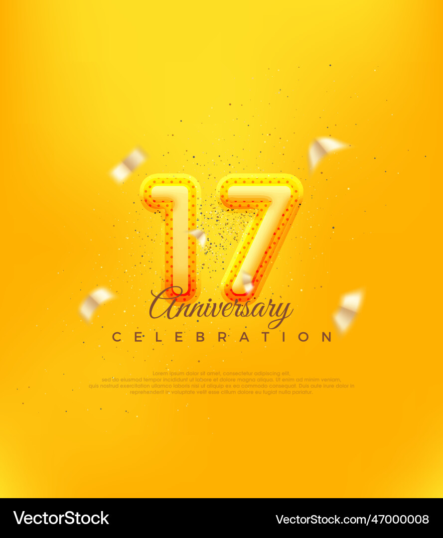 Unique number with yellow balloon premium Vector Image