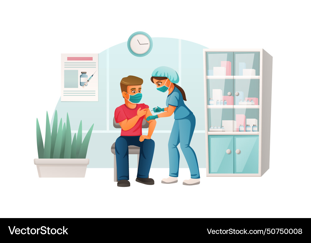 Vaccination cartoon Royalty Free Vector Image - VectorStock