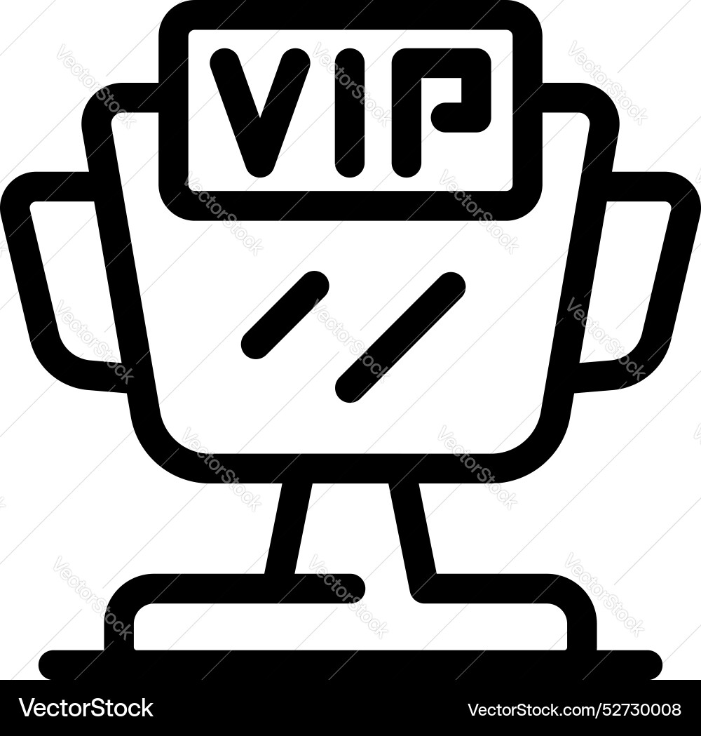 Vip chair icon outline style Royalty Free Vector Image