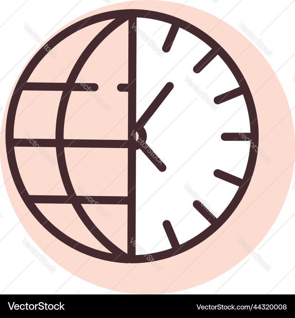 World clock time on white background Royalty Free Vector