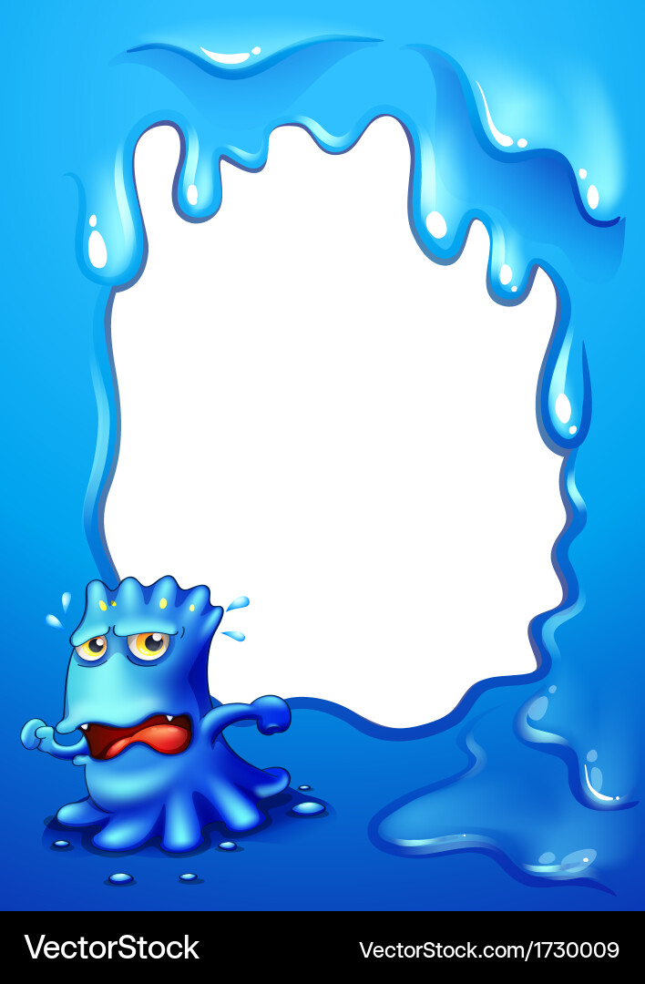 A border design with sweaty monster Royalty Free Vector