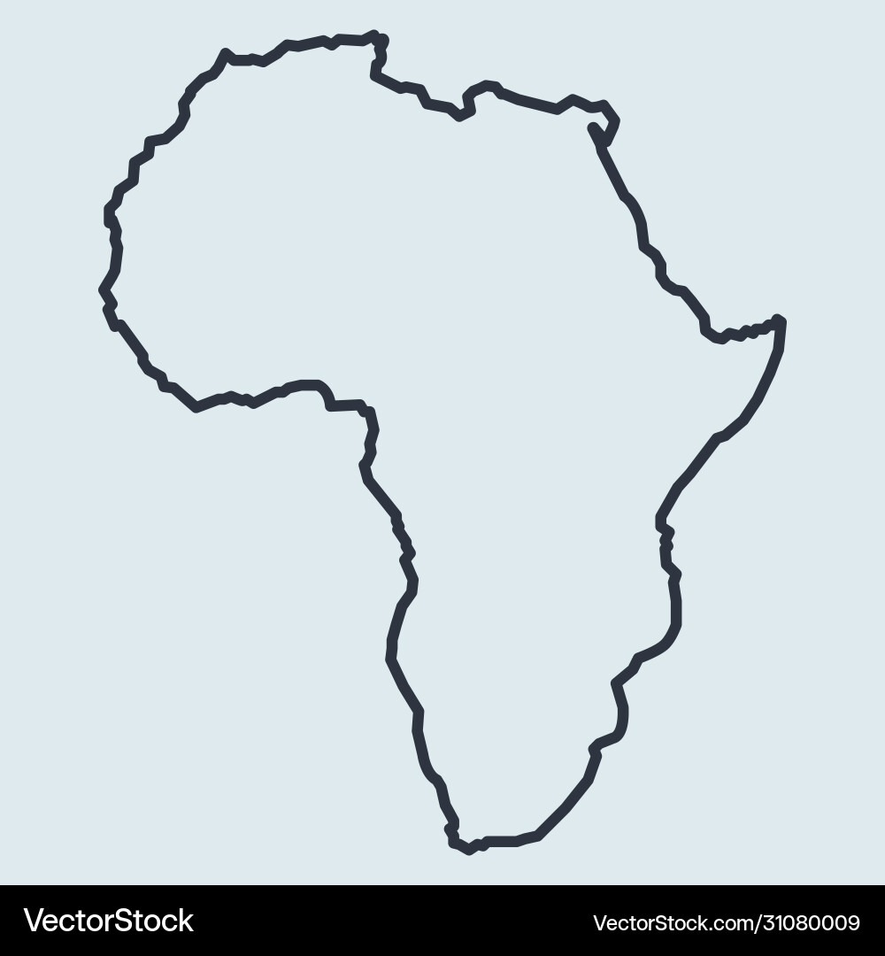 Africa map logo line icon simple symbol in flat Vector Image
