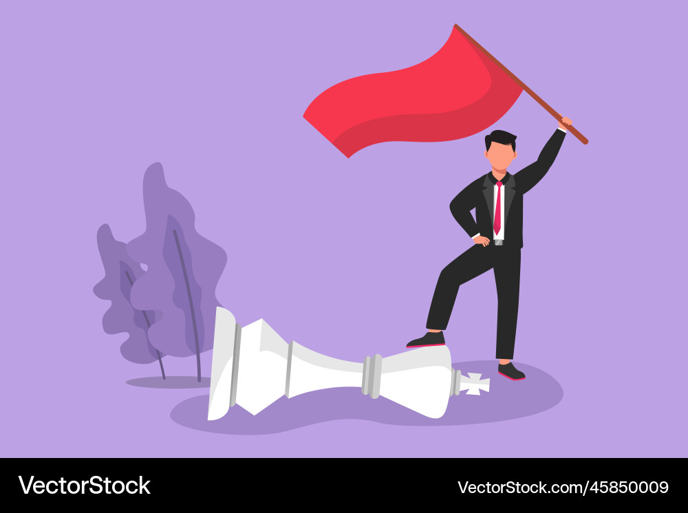 Cartoon flat style drawing businessman holding Vector Image