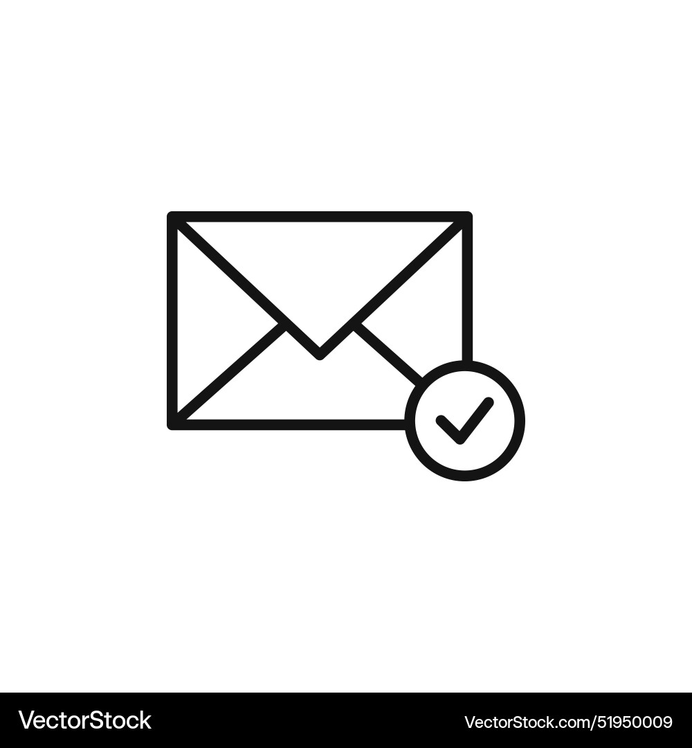 Check message logo sign outline Royalty Free Vector Image