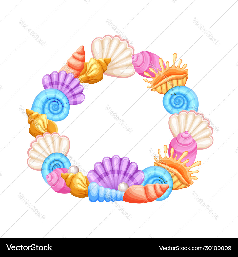 Colorful seamless pattern with seashells Vector Image