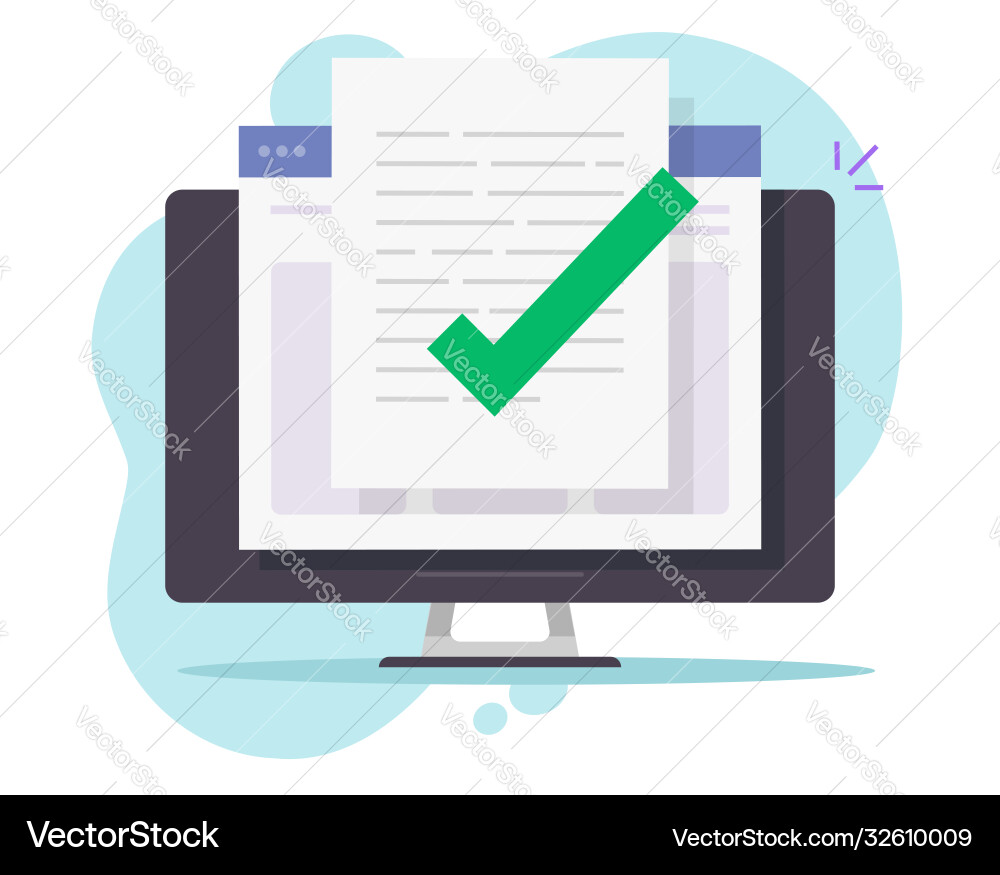 Document Approval Check Online Royalty Free Vector Image