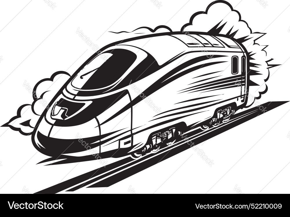 Express zoom streamlined icon of high speed train Vector Image