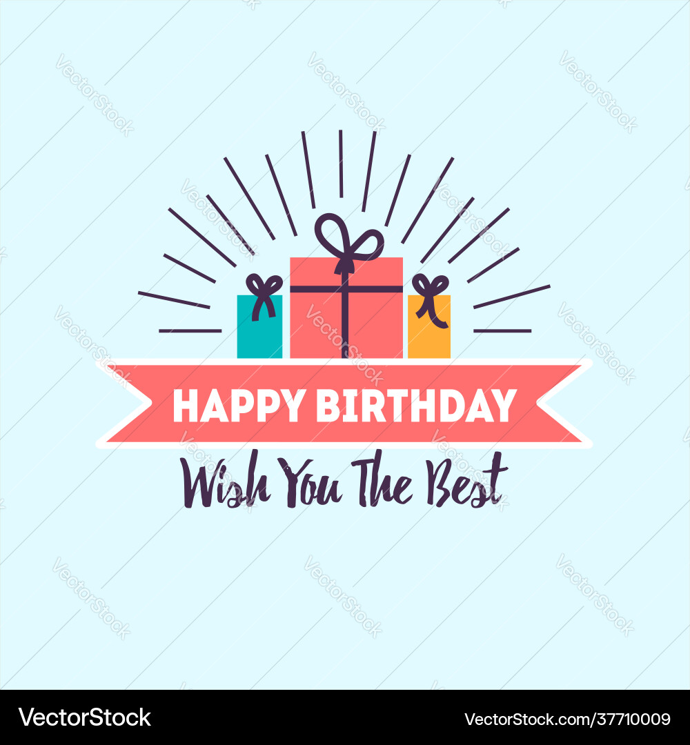 Happy birthday sticker label Royalty Free Vector Image