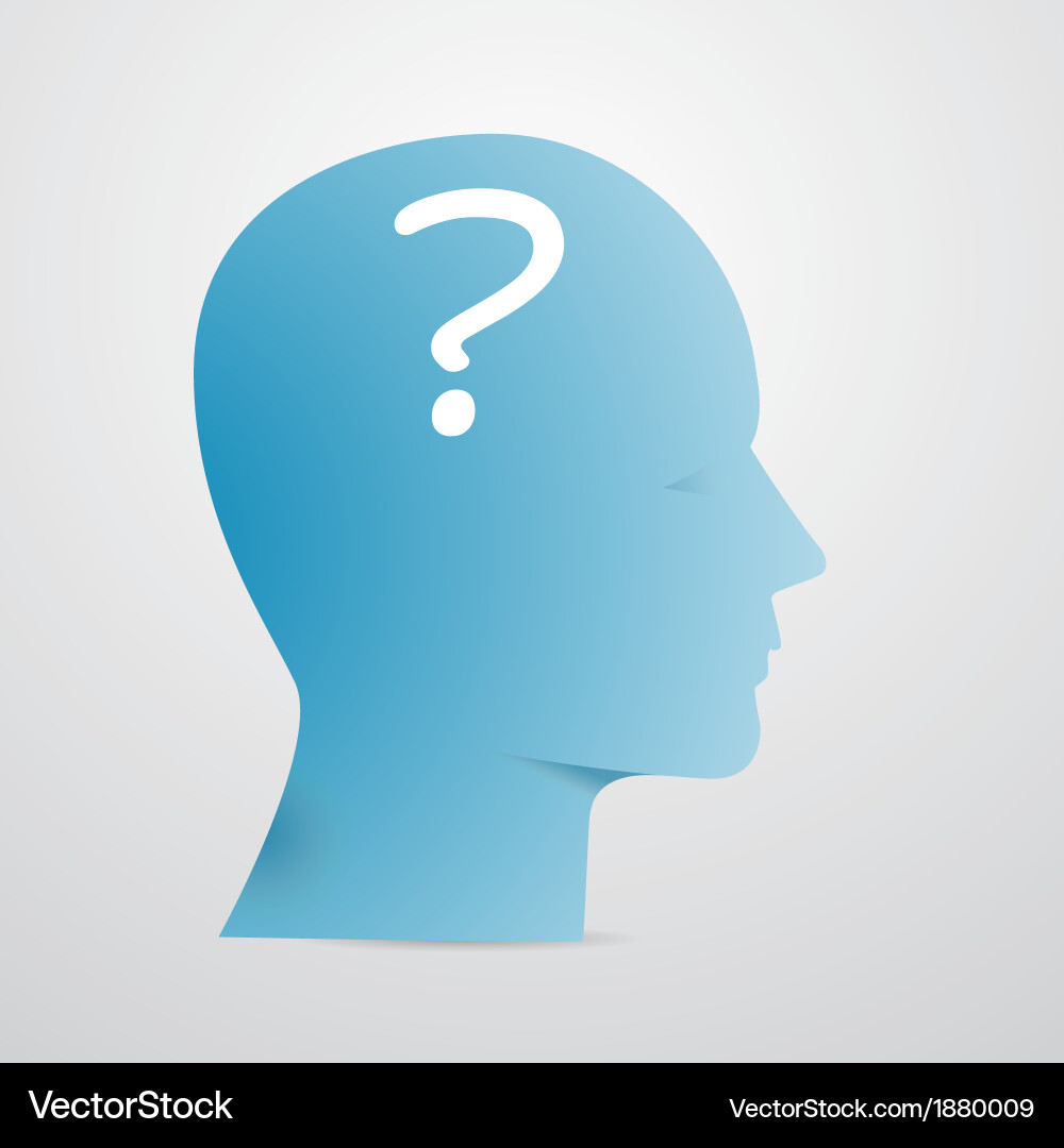 Head question Royalty Free Vector Image - VectorStock