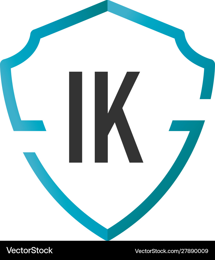 Initials letter ik creative shield design logo Vector Image