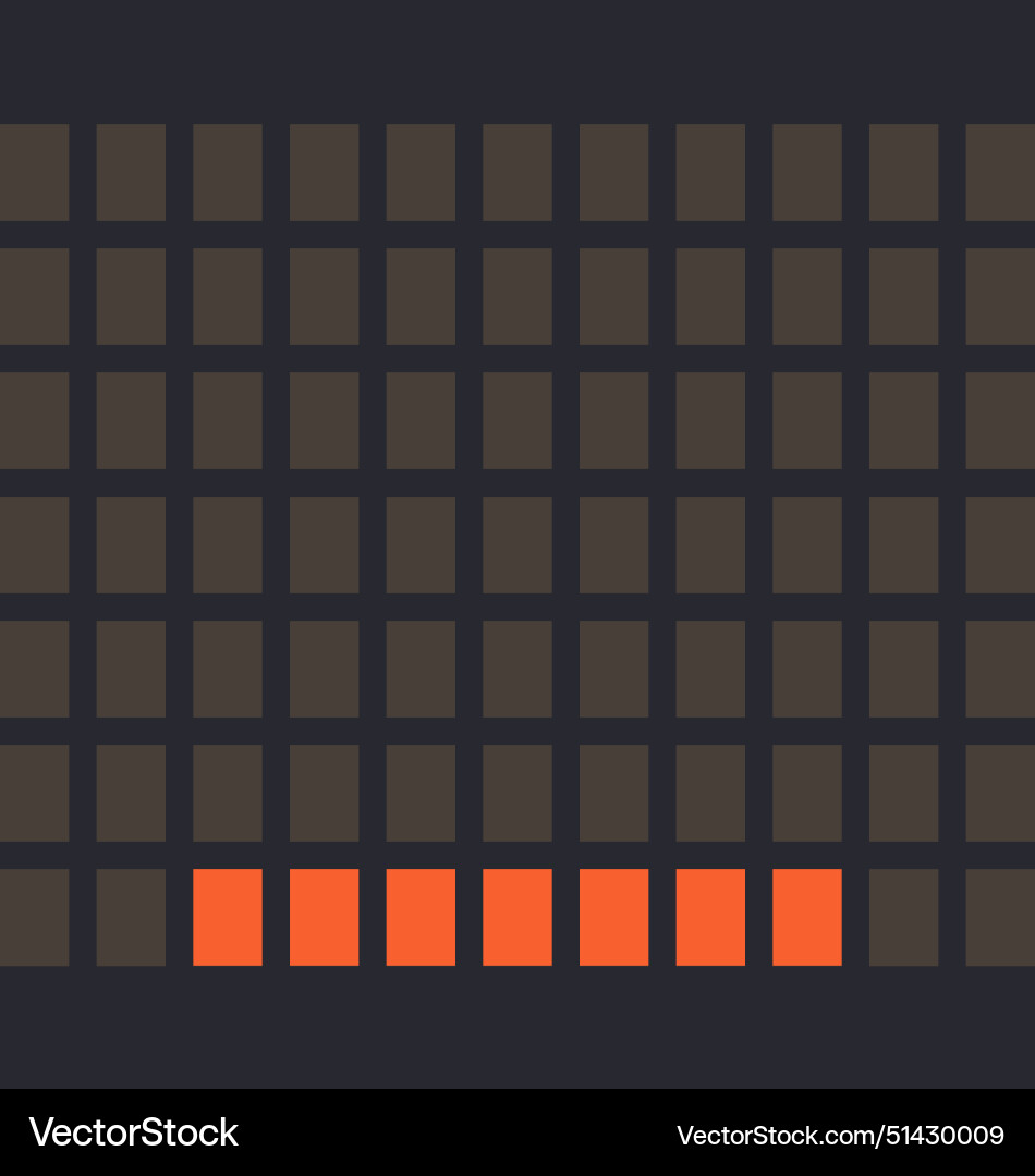 Letter symbol underscore led orange color and a Vector Image