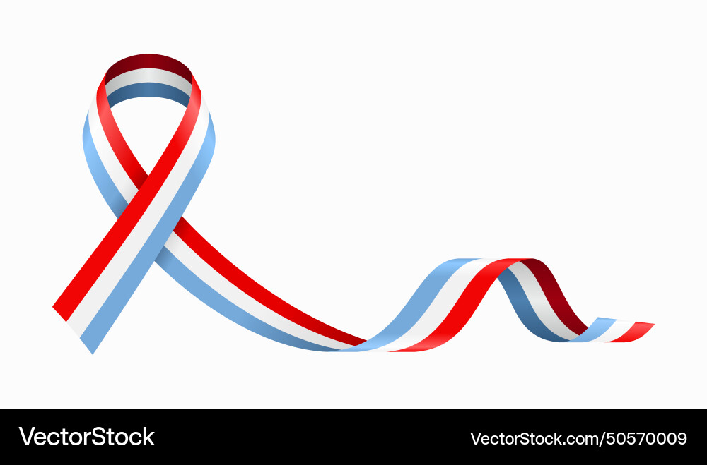 Luxembourg flag stripe ribbon wavy background Vector Image