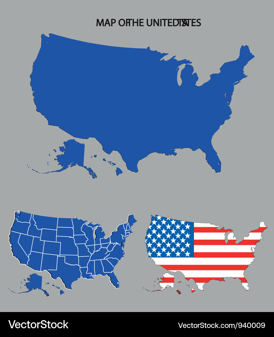 Map of the united states Royalty Free Vector Image